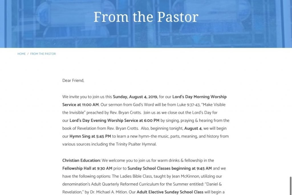 Adding a Pastoral Welcome Post: Why It's Helpful - Five More Talents